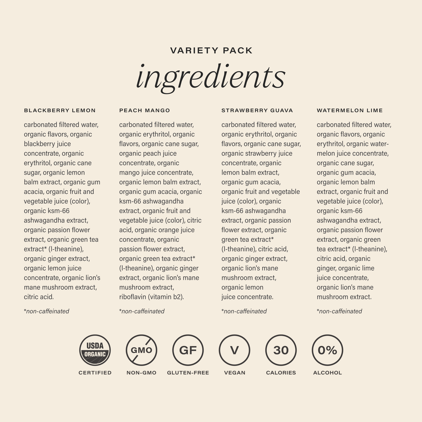 hiyo | variety pack, non-alcoholic functional seltzers