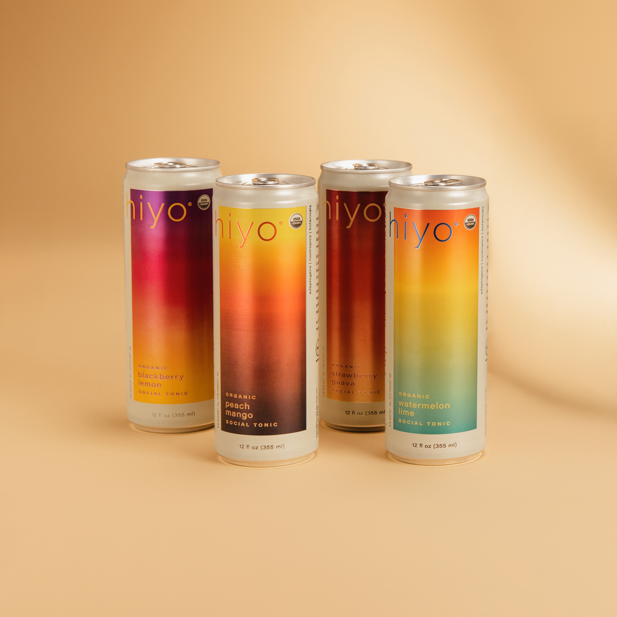 hiyo | passion fruit tangerine, non-alcoholic functional seltzer