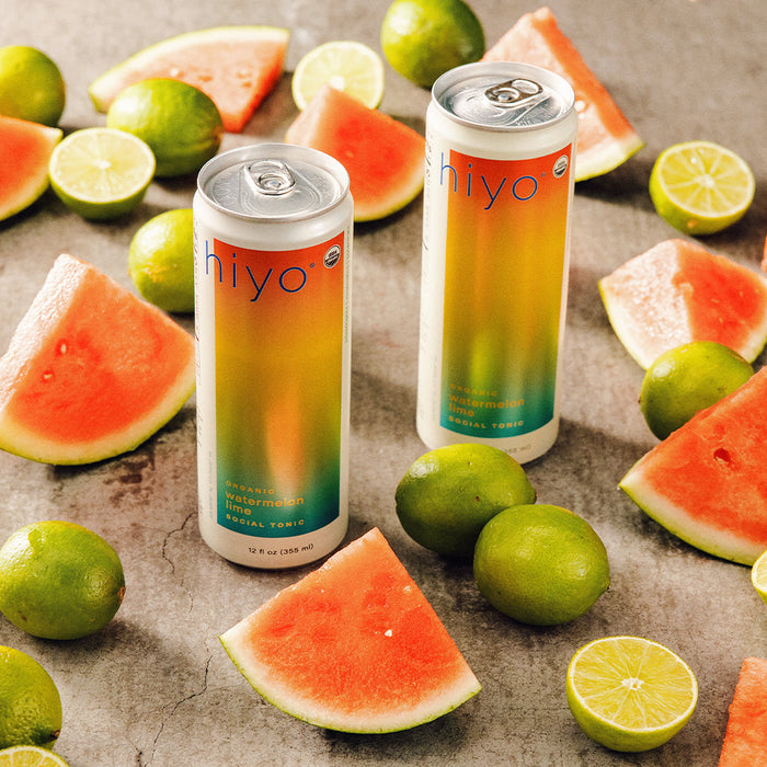 hiyo | watermelon lime, non-alcoholic functional seltzer