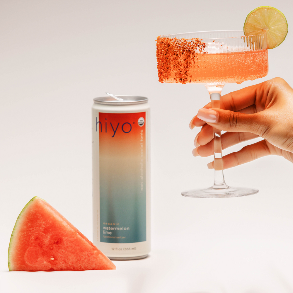 hiyo | watermelon lime, non-alcoholic functional seltzer